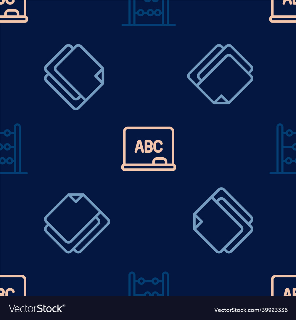 Set Line Abacus File Document And Chalkboard Vector Image