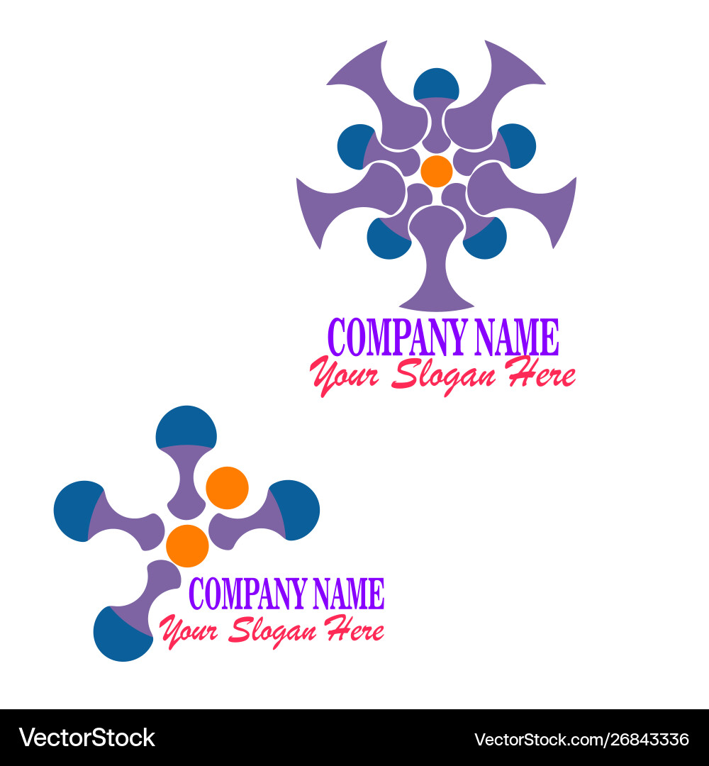 Social network team partners friends logo design Vector Image