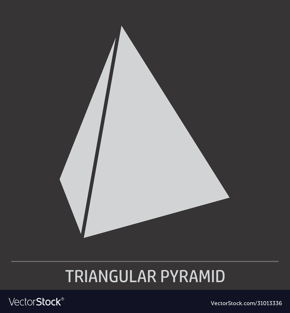 Triangular pyramid icon Royalty Free Vector Image