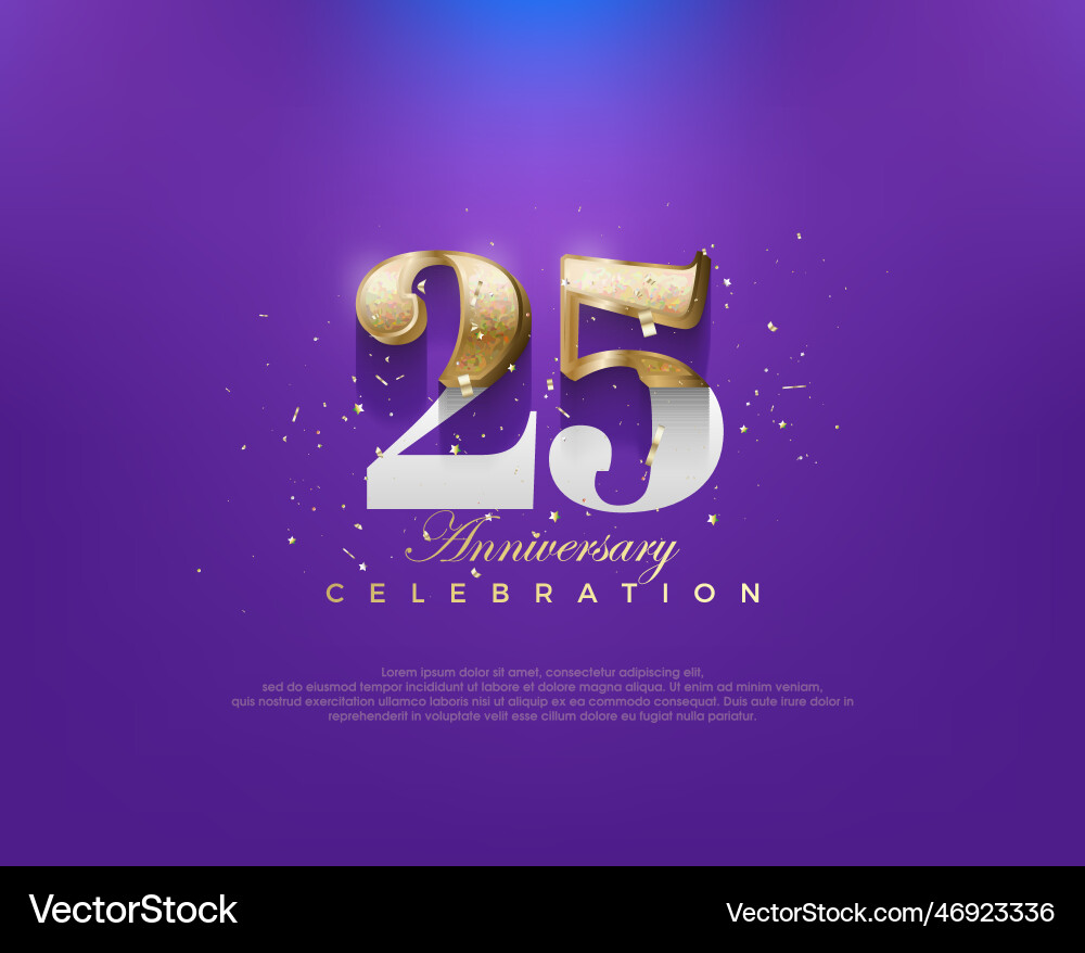 Unique classic number 25th for an anniversary Vector Image