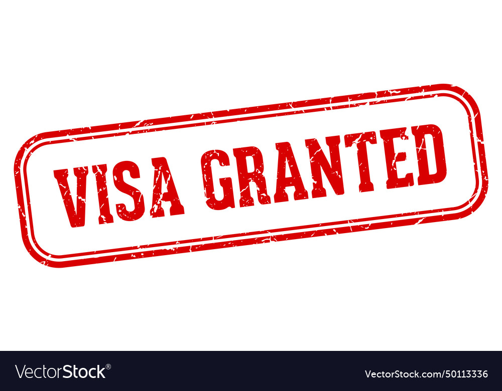 Visa granted stamp rectangular Royalty Free Vector Image Visa granted stamp rectangular Royalty Free Vector Image