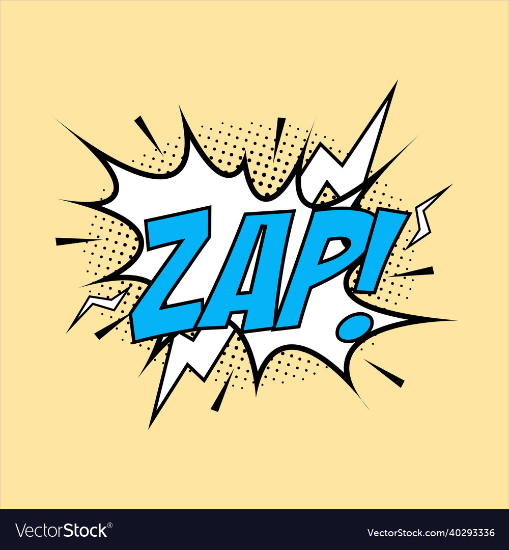Zap comic explosion blast with bubble Royalty Free Vector