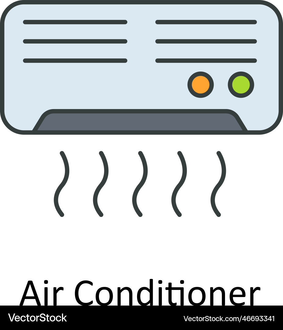 Air conditioner fill outline icons simpl Vector Image