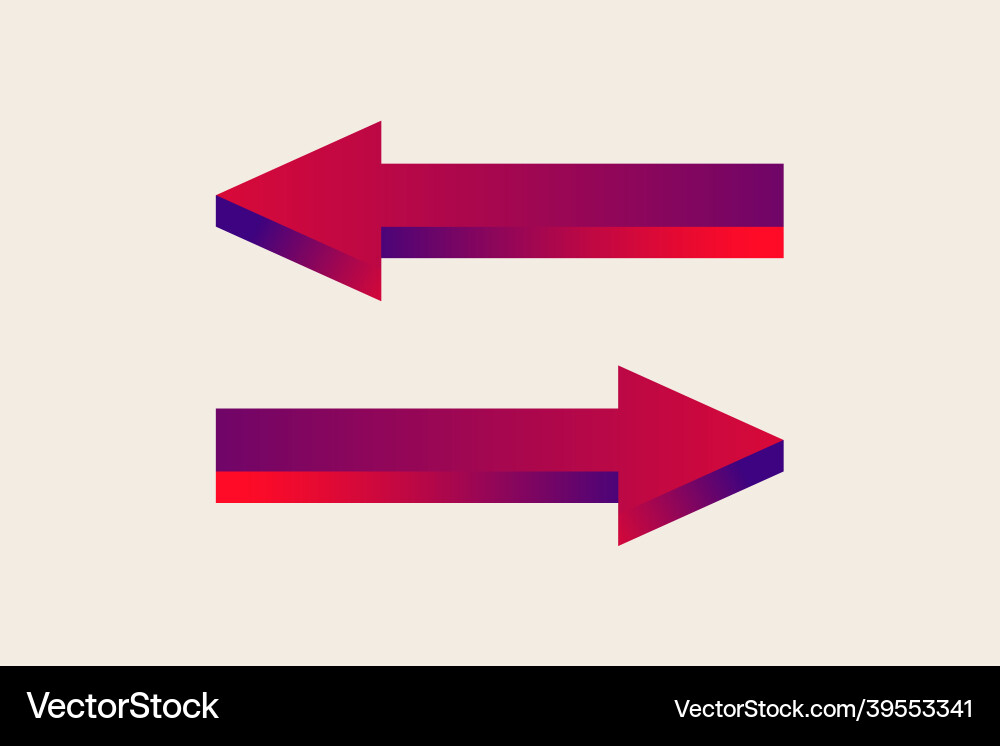 Arrow sticker two way traffic road direction sign Vector Image