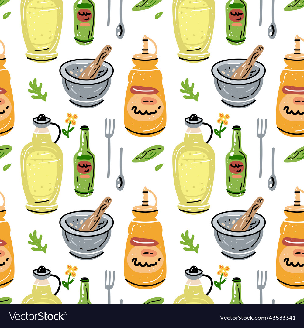Bright seamless pattern for kitchen design Vector Image
