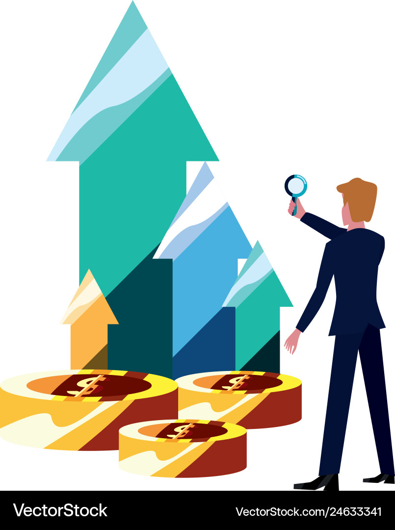 Businessman money bank Royalty Free Vector Image