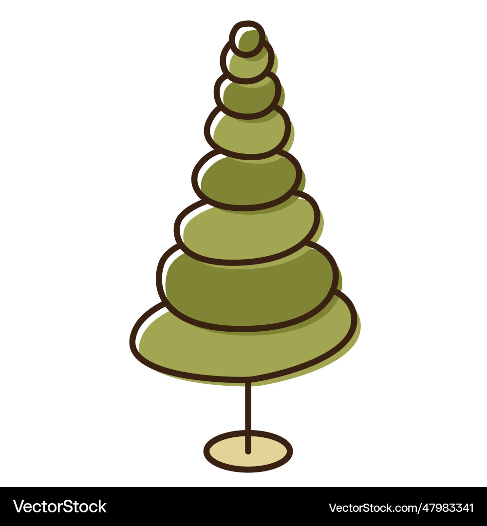 Christmas tree swirl cartoon icon 6 Royalty Free Vector