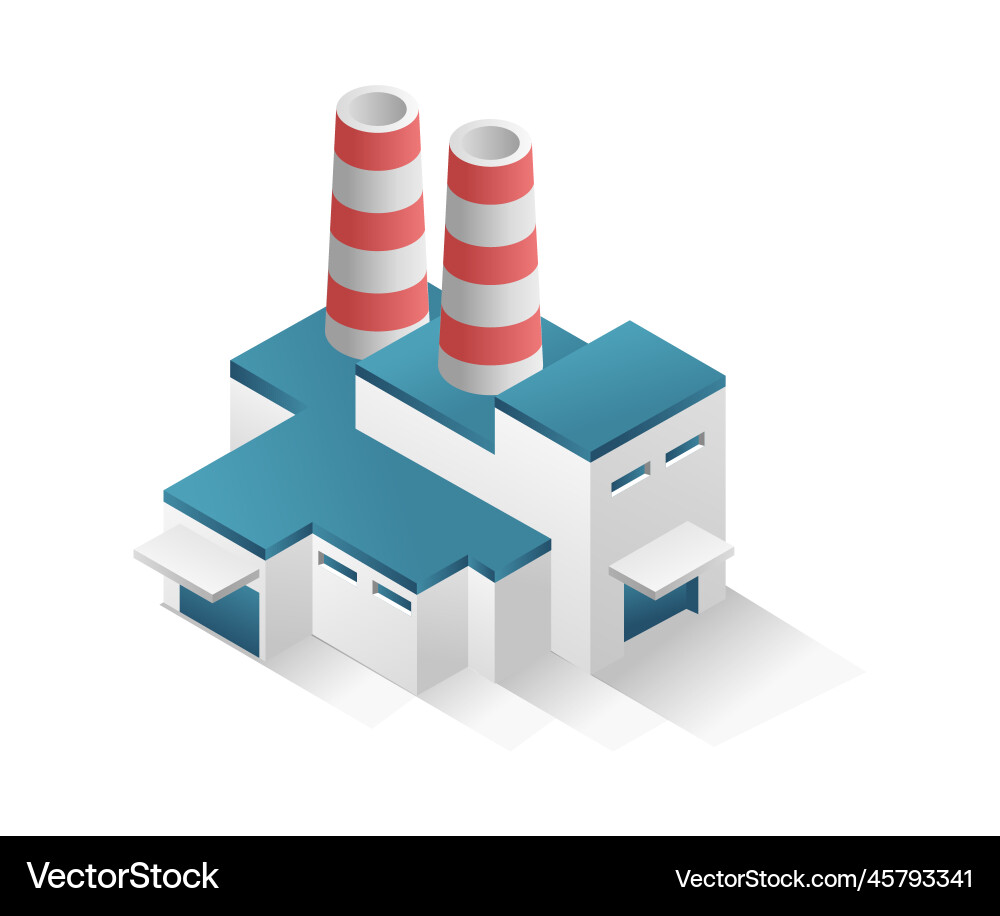 Flat isometric concept 3d minimalistic building Vector Image