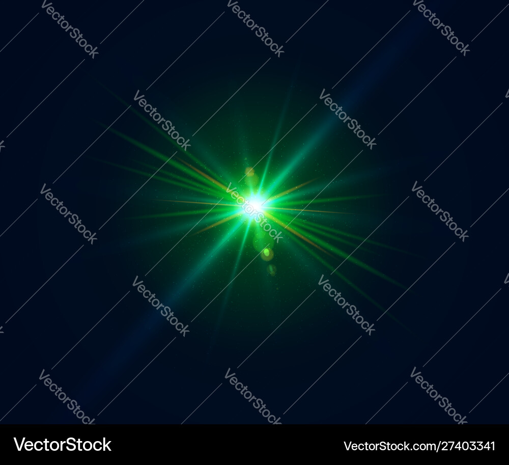 Glowing lens flare glare light effects with bokeh Vector Image