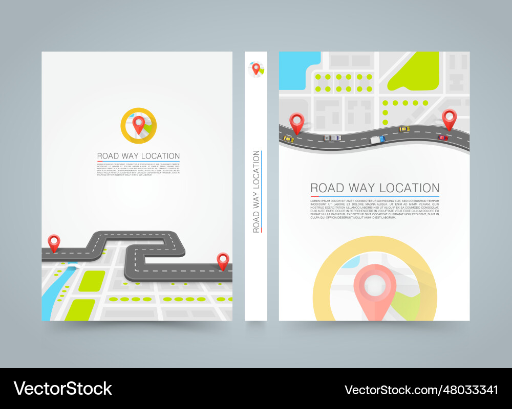 Paved path on the road banner road book a4 size Vector Image