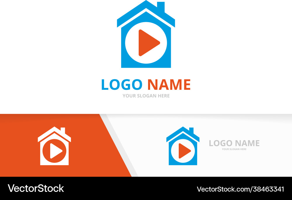 Real estate and record logo combination house Vector Image