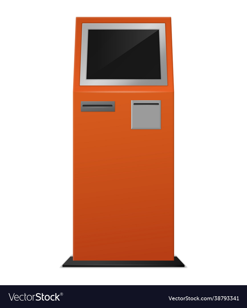 Realistic atm kiosk payment terminal automated Vector Image