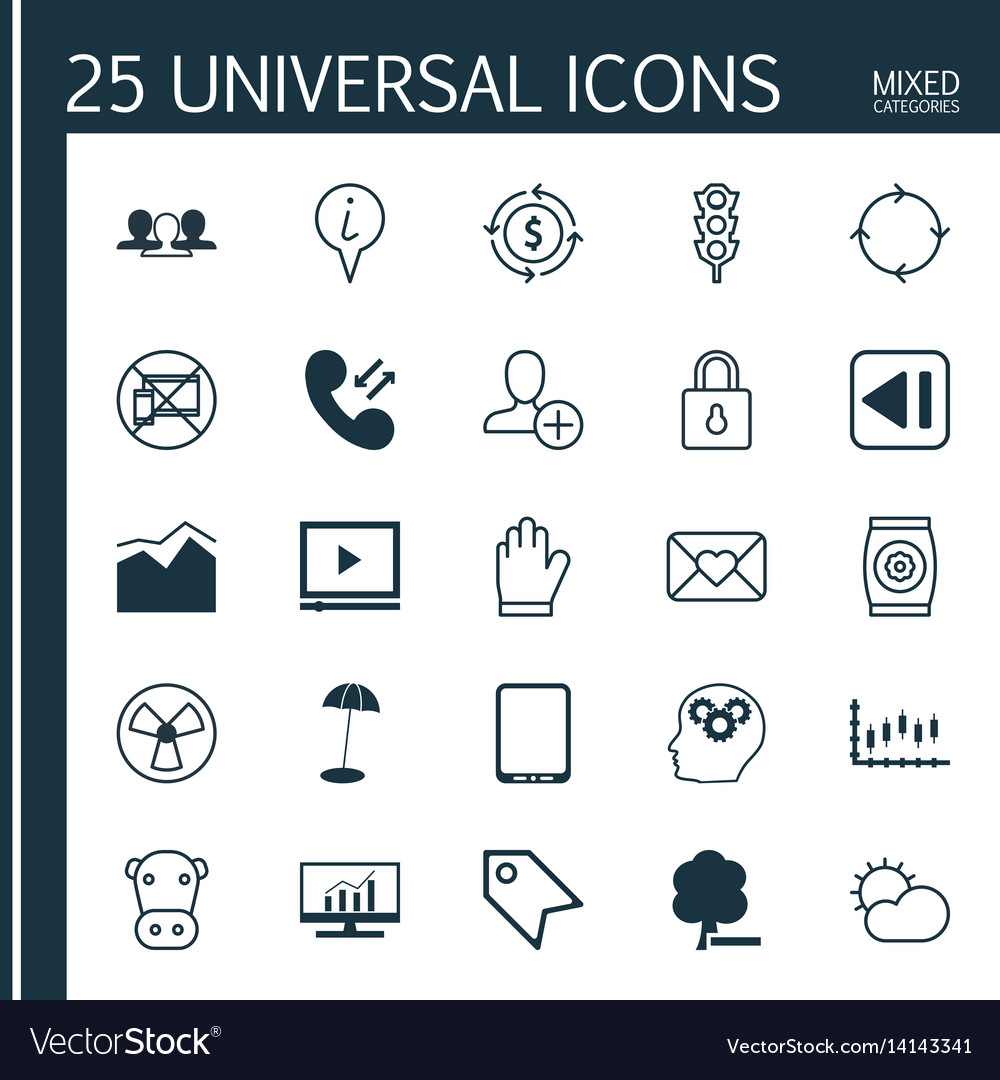 Set of 25 universal editable icons can be used Vector Image