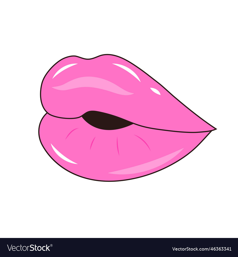 Sexy Wet Lips In Pop Art Style Womans Mouth Vector Image