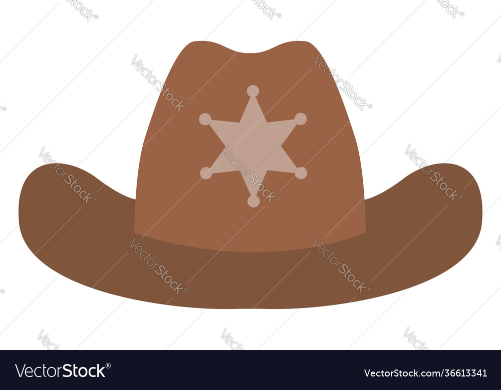 Sheriffs hat on white background Royalty Free Vector Image