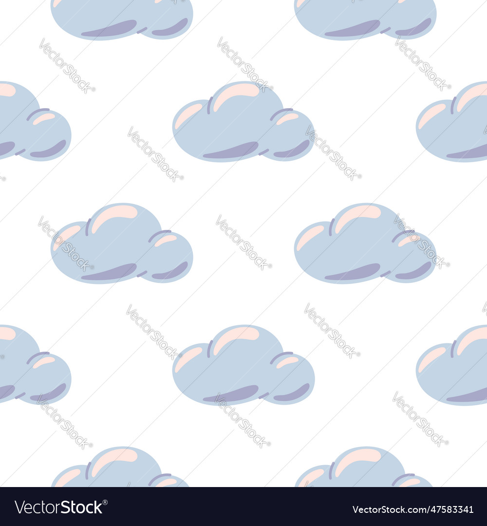 Simple clouds seamless pattern primitive art Vector Image