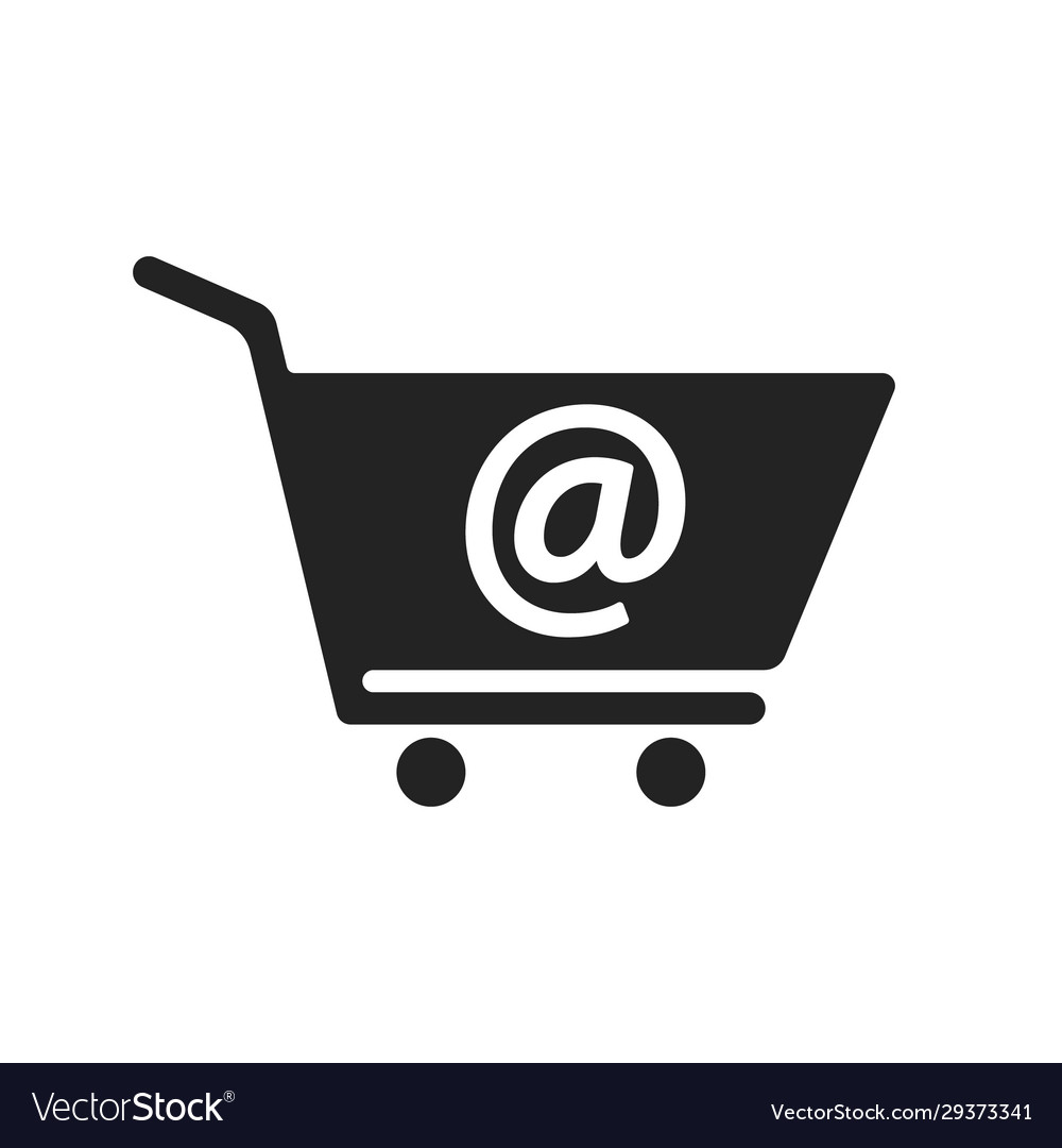 Web shoping icon flat Royalty Free Vector Image