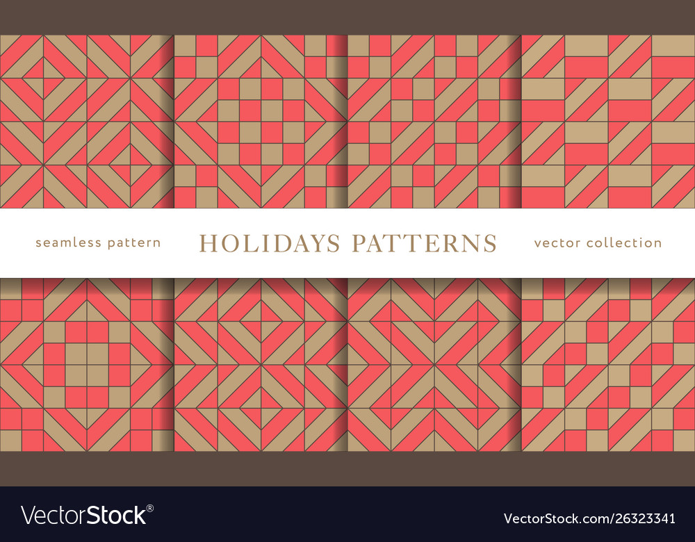 Winter holidays seamless patterns Royalty Free Vector Image