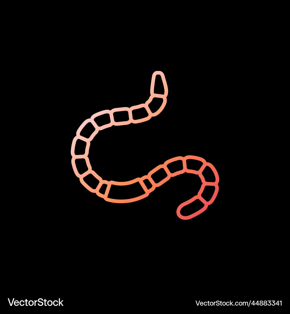 Worm linear concept colorful icon Royalty Free Vector Image
