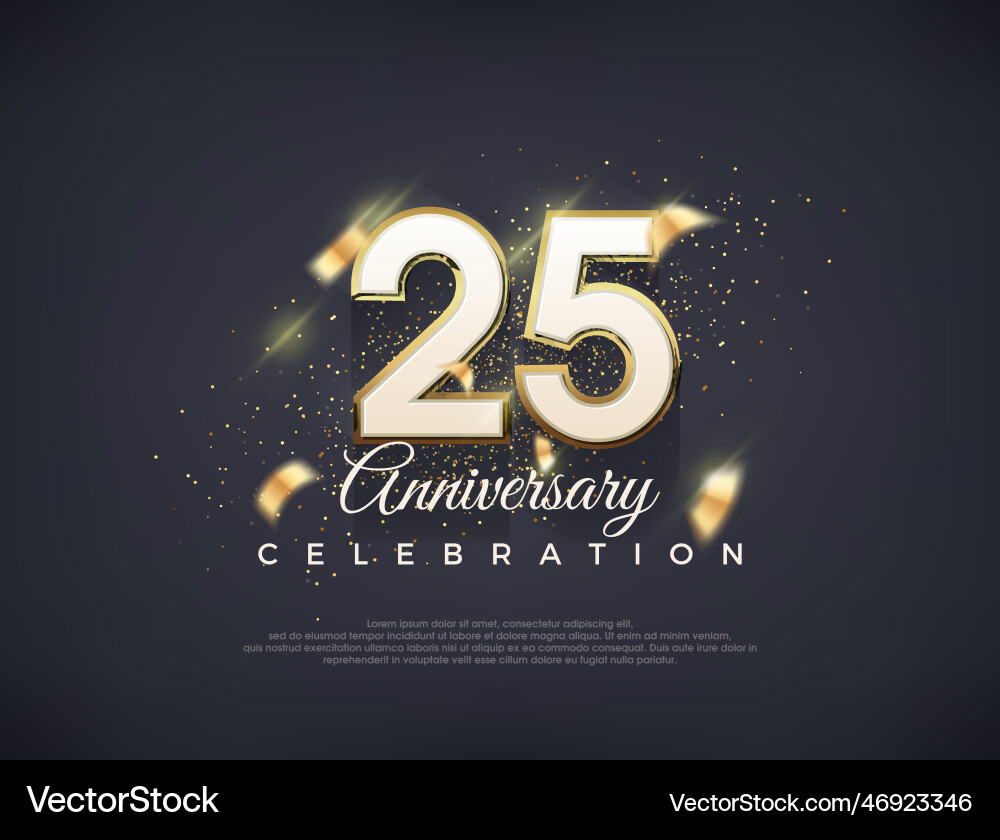 25th anniversary number with fancy numerals Vector Image