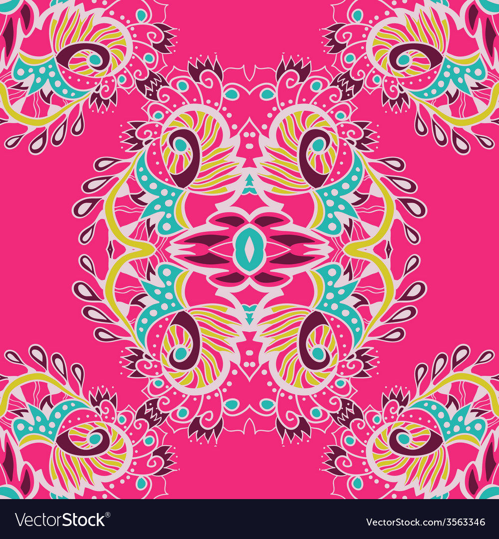Abstract seamless pattern on pink background Vector Image