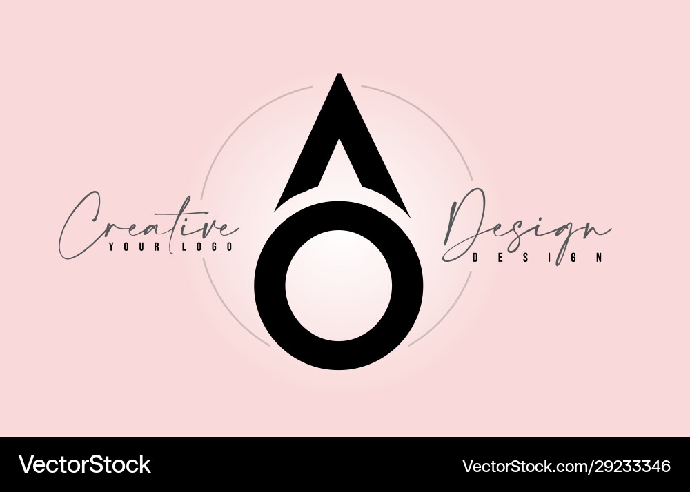 Ao letter design icon logo with letters one Vector Image