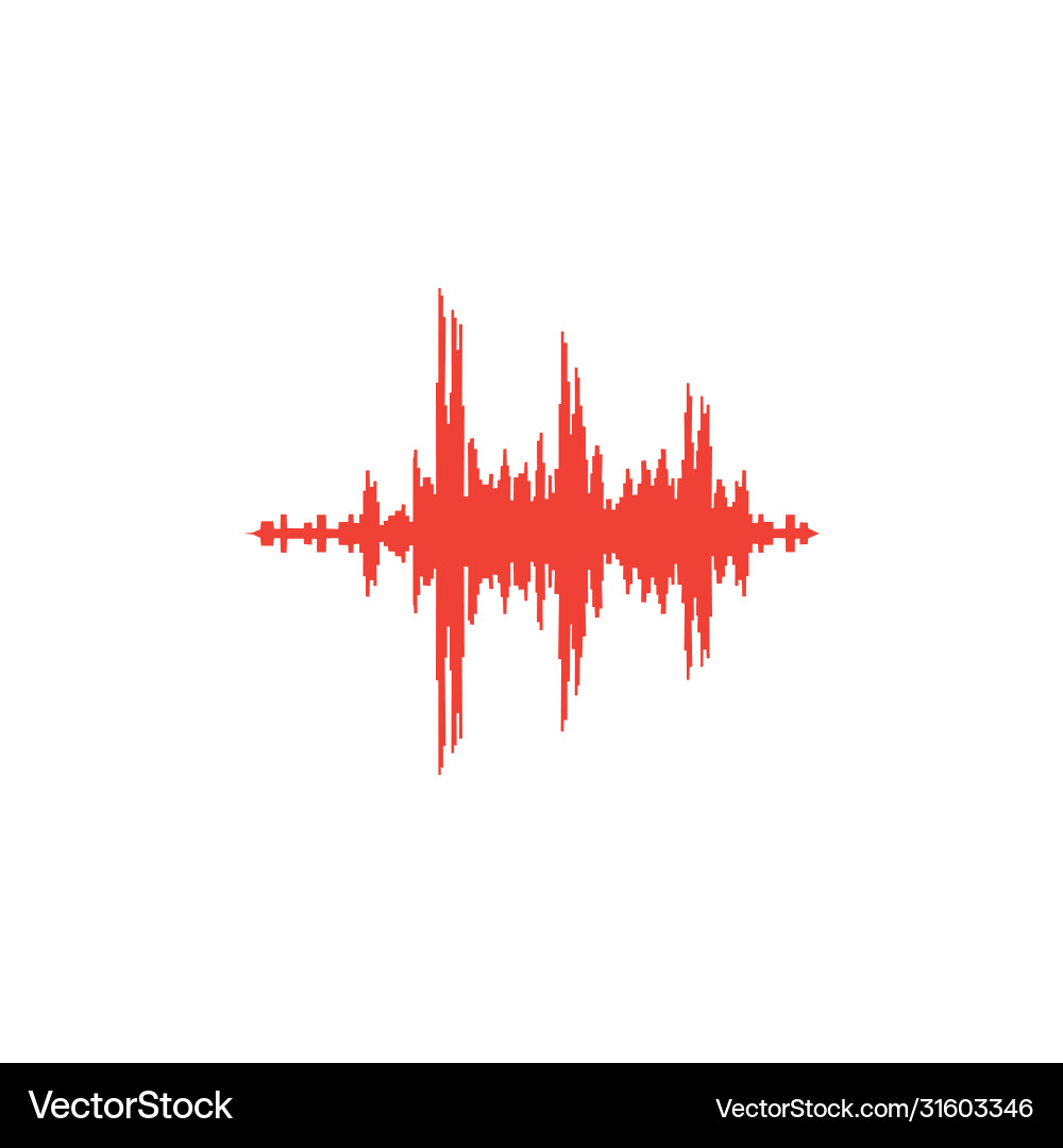 Audio signal red icon on white background Vector Image