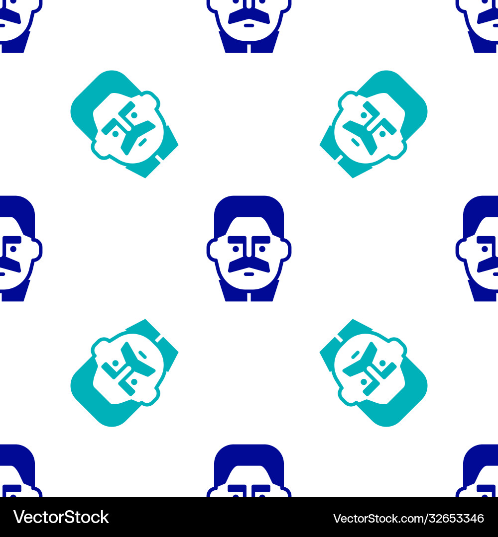 Blue portrait joseph stalin icon isolated Vector Image