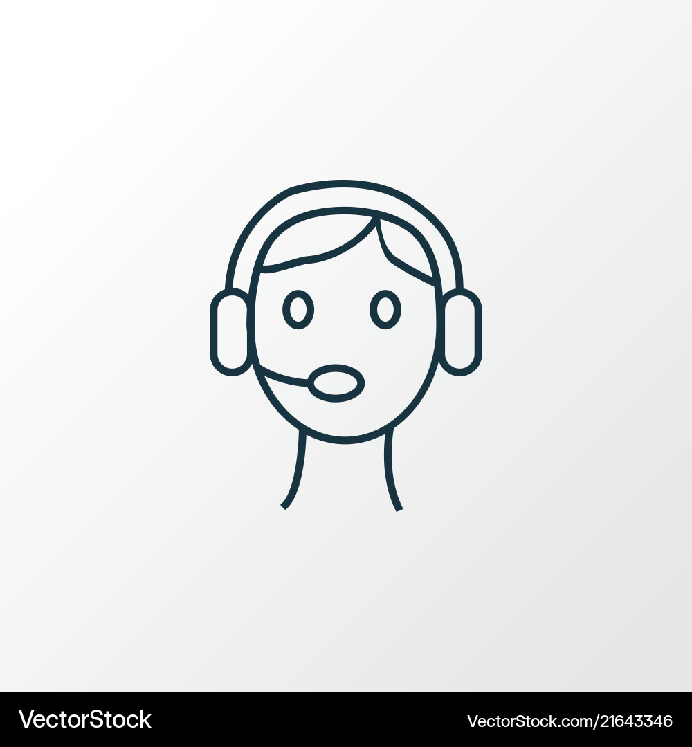 Call center icon line symbol premium quality Vector Image