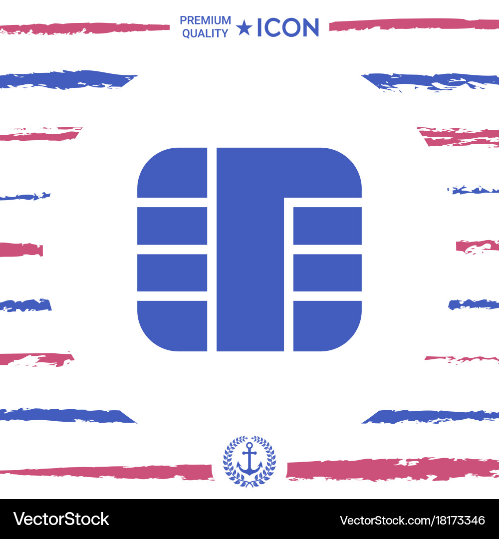 Chip of credit card icon Royalty Free Vector Image