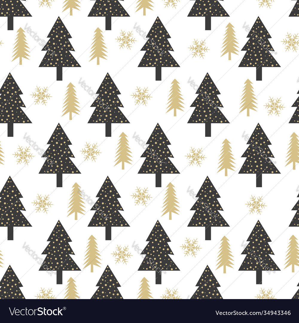 Christmas tree seamless pattern background Vector Image