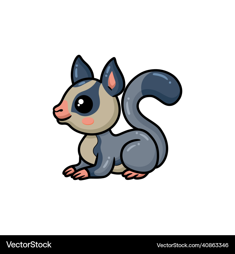 Cute little sugar glider cartoon Royalty Free Vector Image