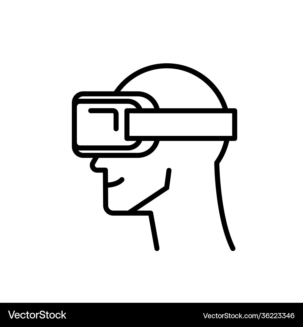 Face in profile vr glasses isolated on white Vector Image