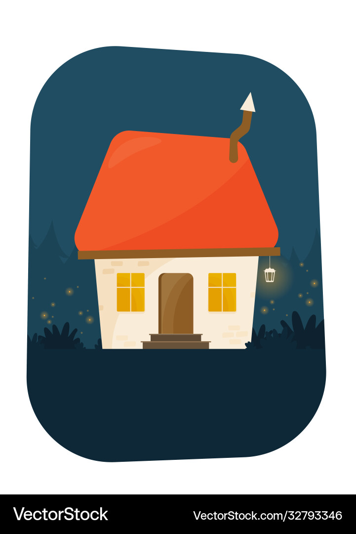 Family home in flat style Royalty Free Vector Image