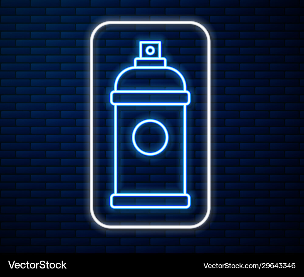 Glowing neon line paint spray can icon isolated Vector Image