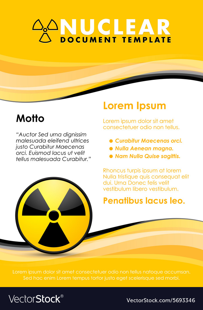 Nuclear document template Royalty Free Vector Image