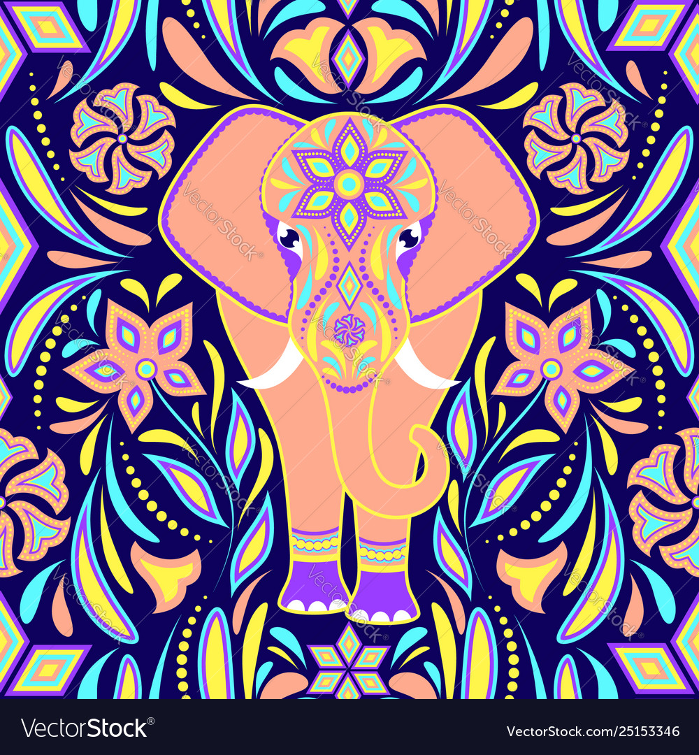 Pattern with elephant Royalty Free Vector Image