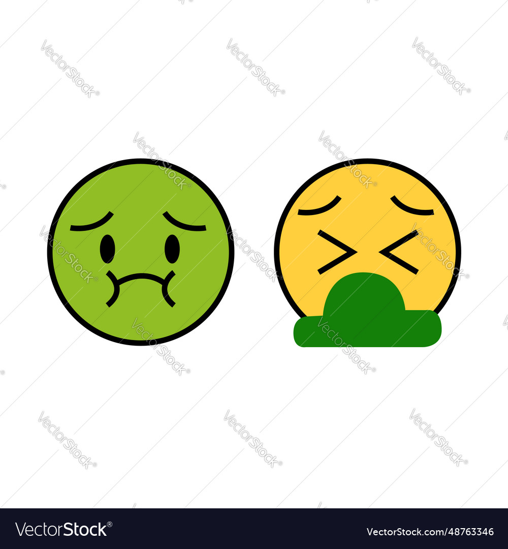 Puke emoticons Royalty Free Vector Image - VectorStock