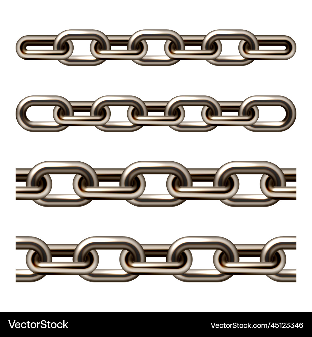 Realistic brown metal chain with old rusty links Vector Image