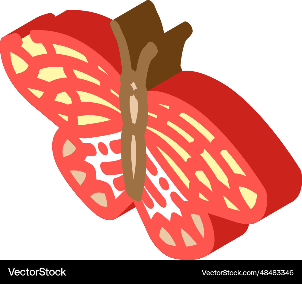 Regal fritillary summer isometric icon Royalty Free Vector