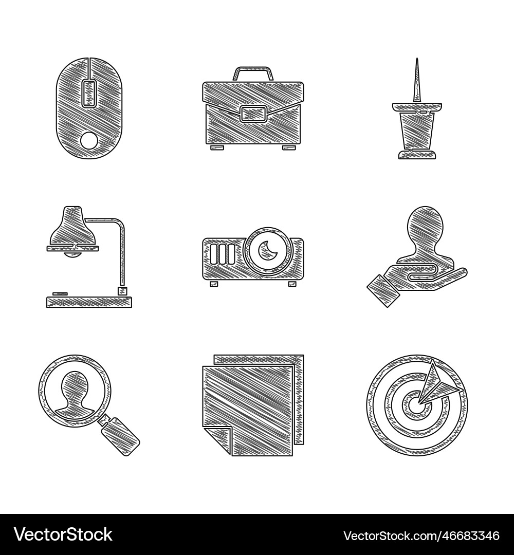 Set movie film media projector post note Vector Image