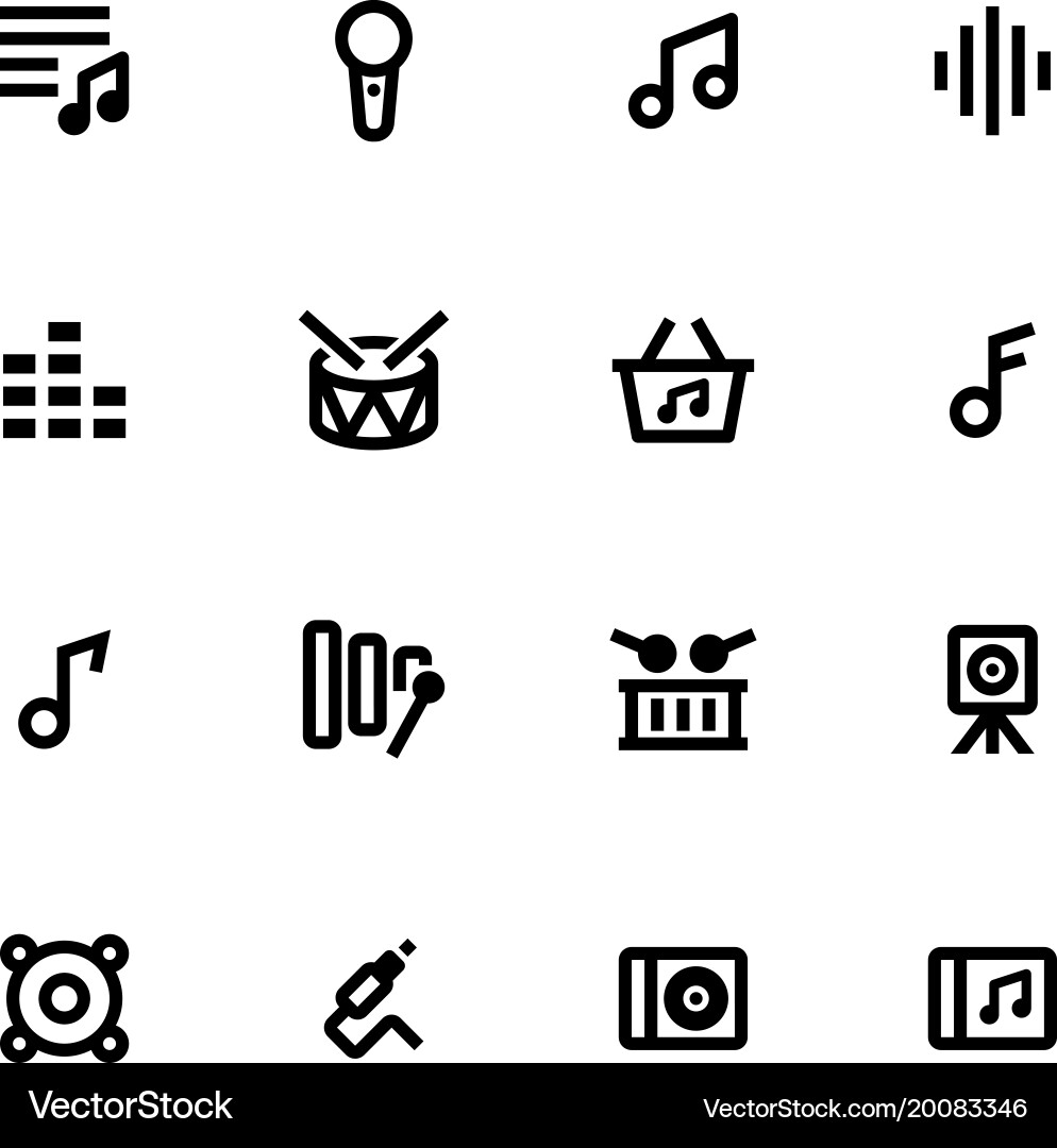 Set of audio icons Royalty Free Vector Image - VectorStock