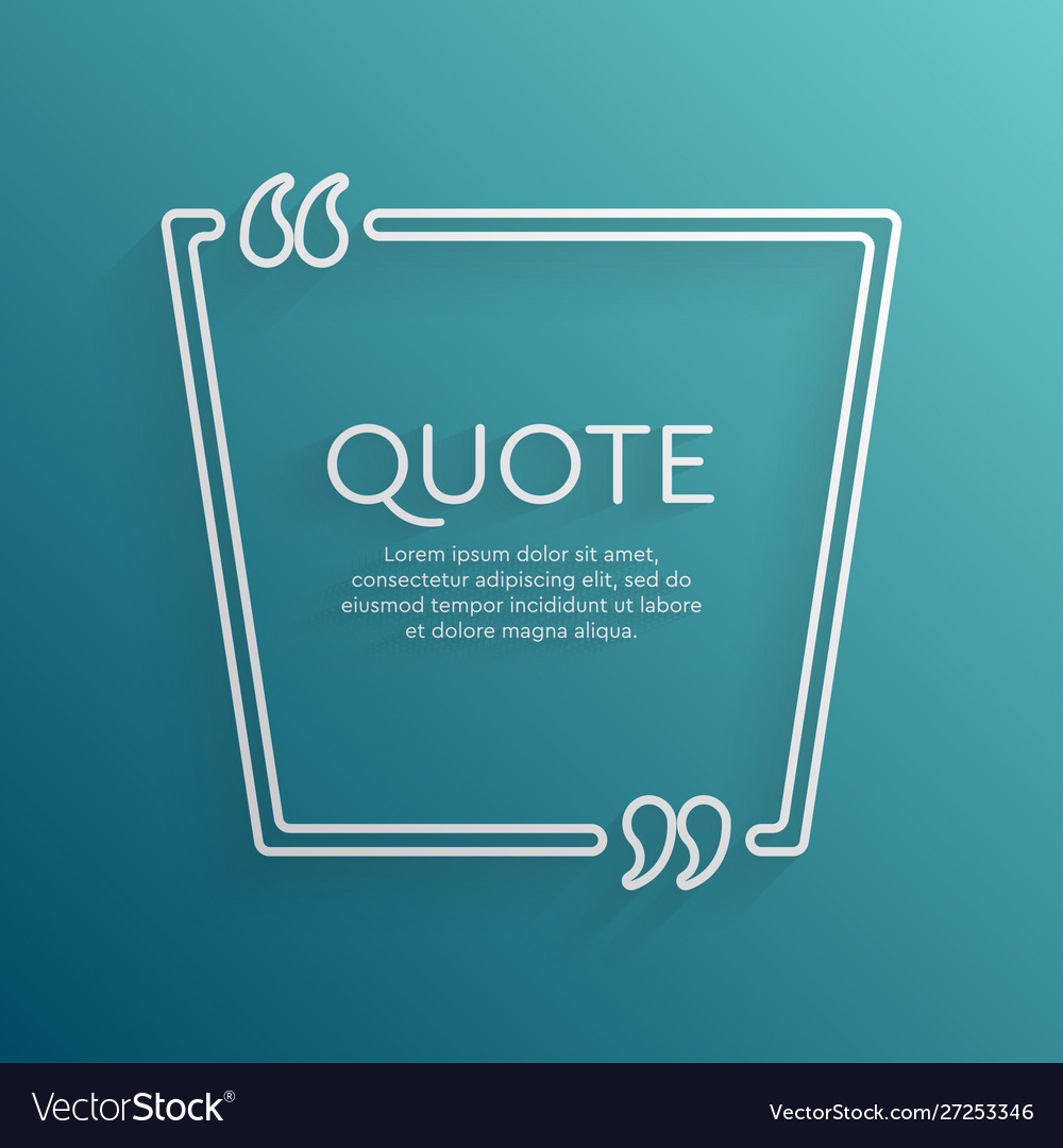 Template creative quote with bracket square Vector Image