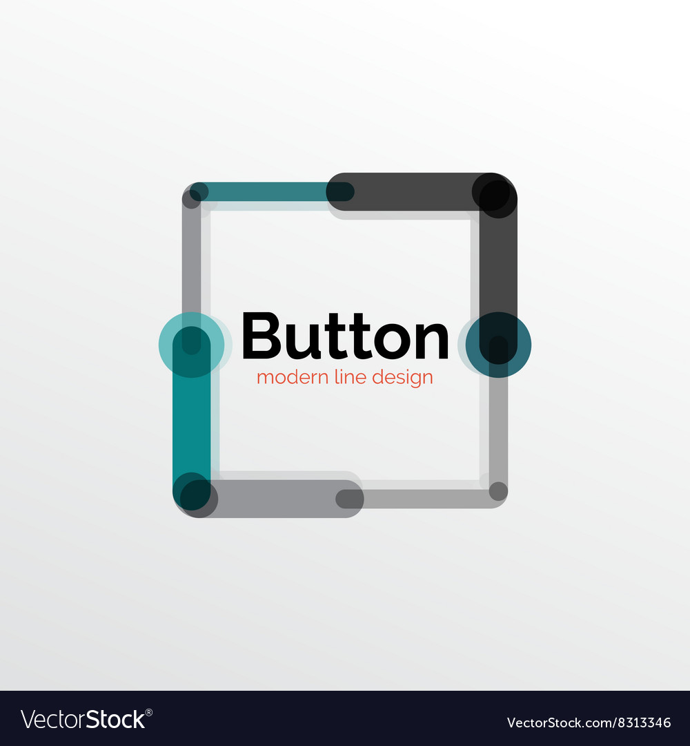 Thin line design geometric button flat Royalty Free Vector