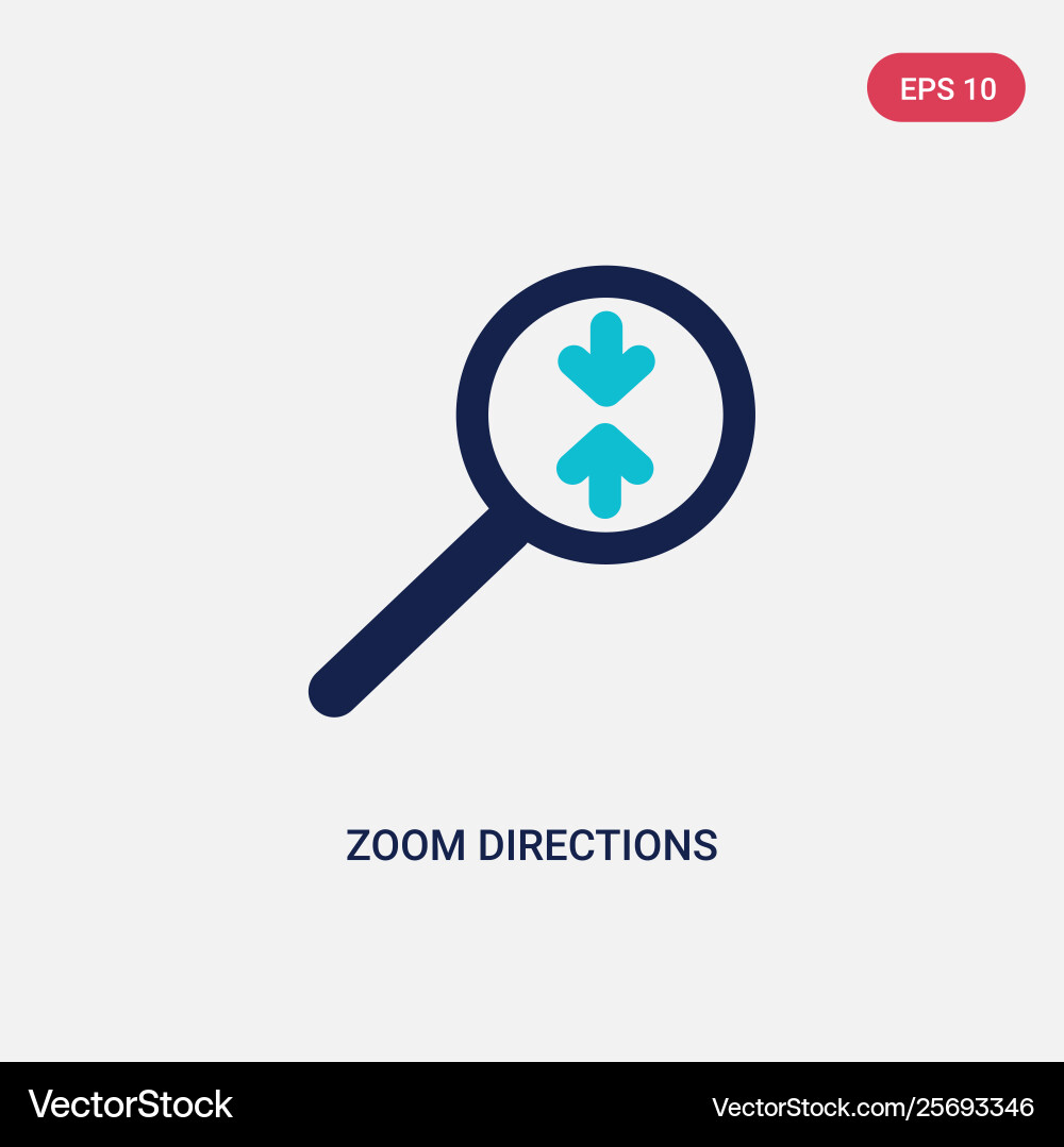 Two color zoom directions icon from arrows Vector Image