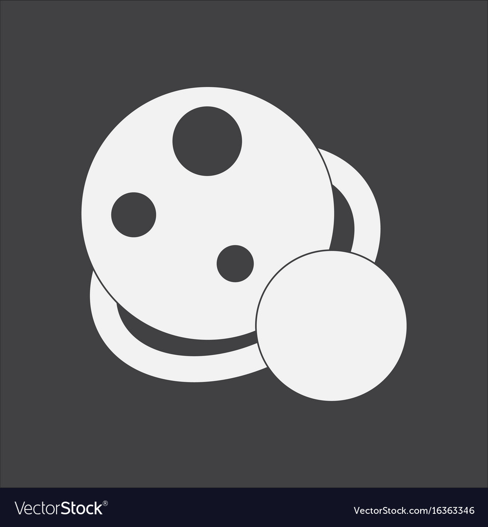 White icon on black background two planets Vector Image
