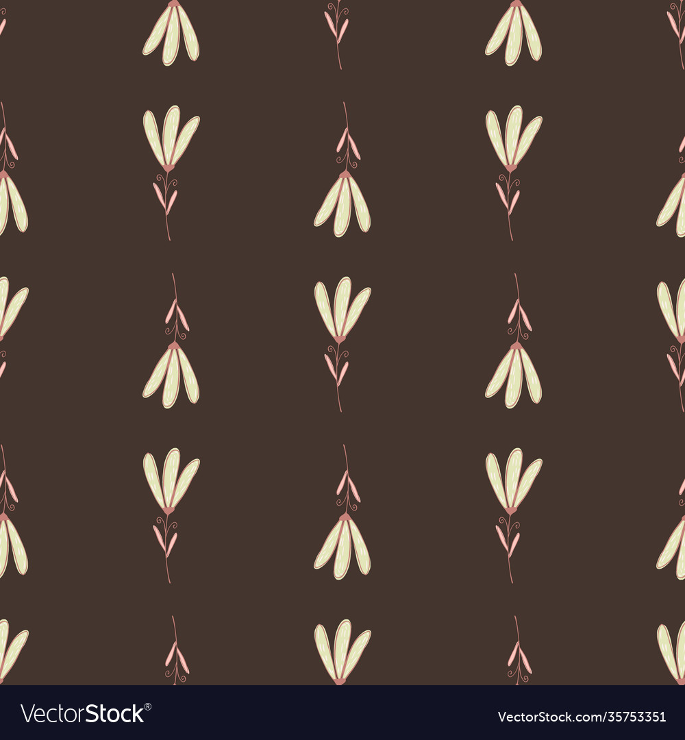 Abstract botanic seamless pattern with flower Vector Image