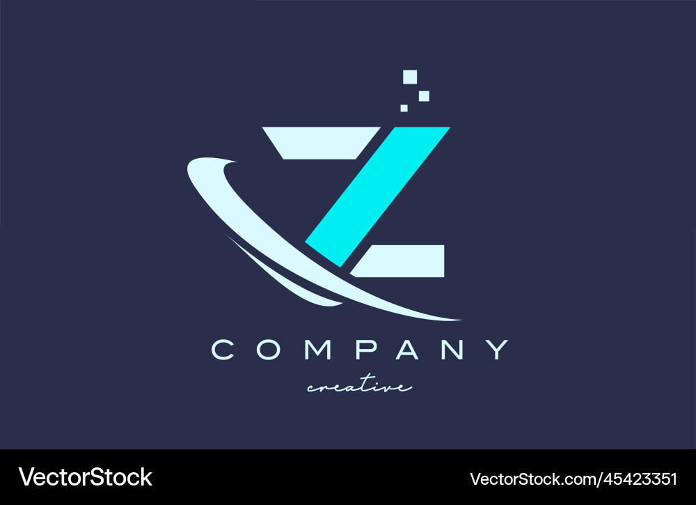Blue white z alphabet letter logo icon Royalty Free Vector