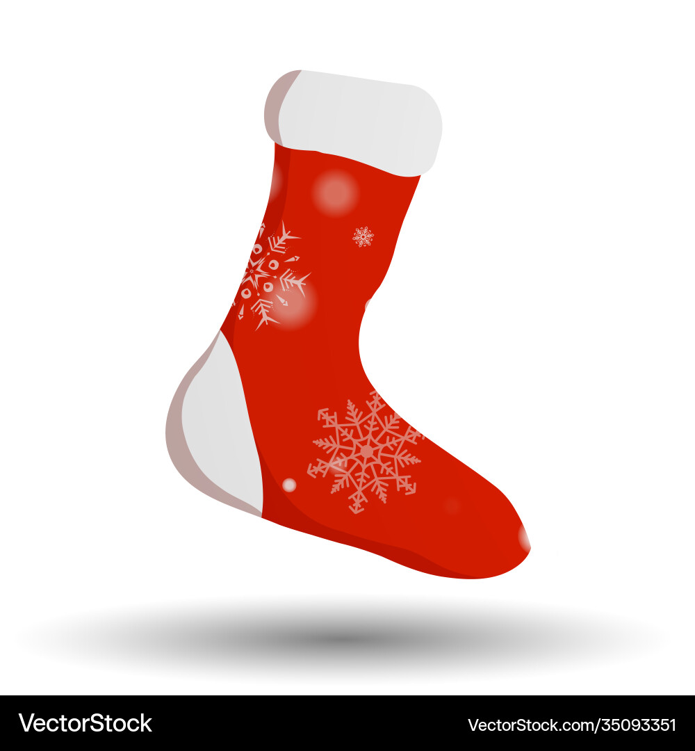 Cartoon christmas stocking hanging Royalty Free Vector Image
