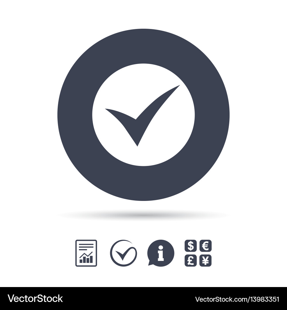 Check sign icon yes symbol Royalty Free Vector Image